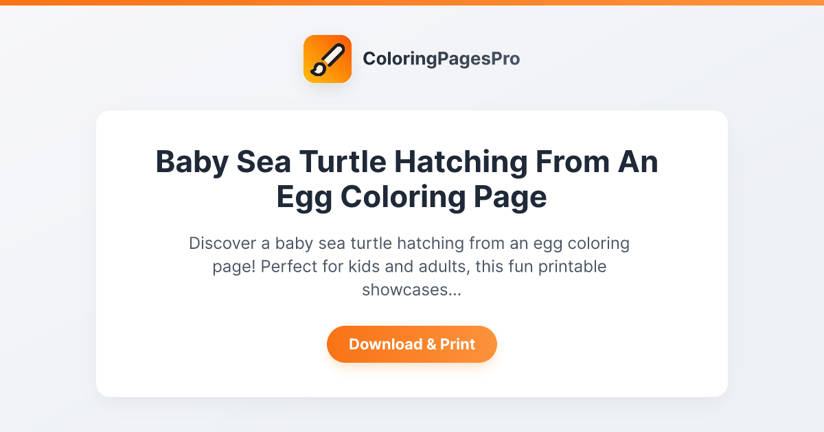 Baby Sea Turtle Hatching from an Egg Coloring Page - Free Printable