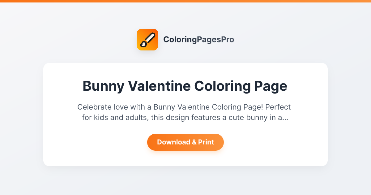 Bunny Valentine Coloring Page - Free Printable
