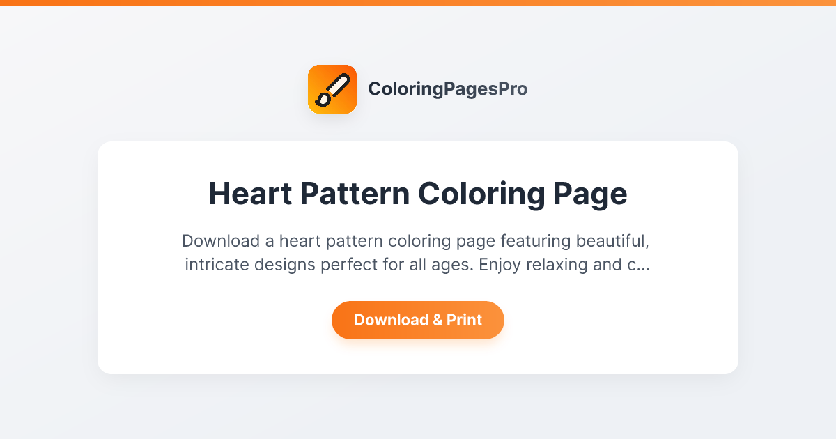Heart Pattern Coloring Page - Free Printable