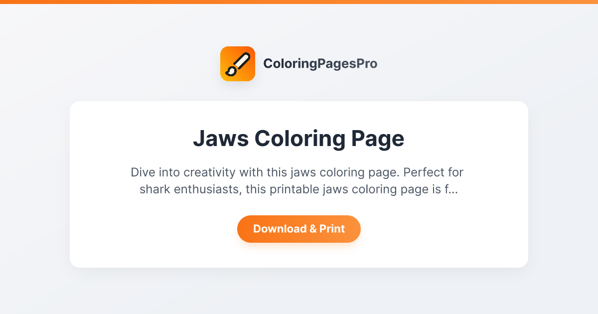 Jaws Coloring Page - Free Printable