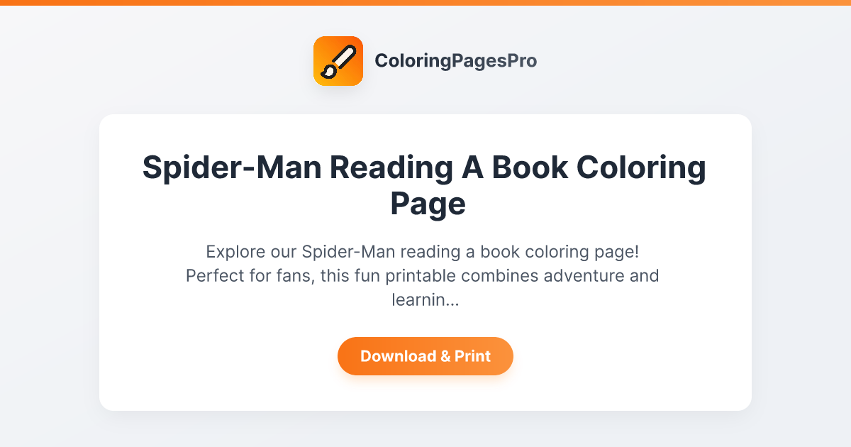 Spider-Man Reading A Book Coloring Page - Free Printable