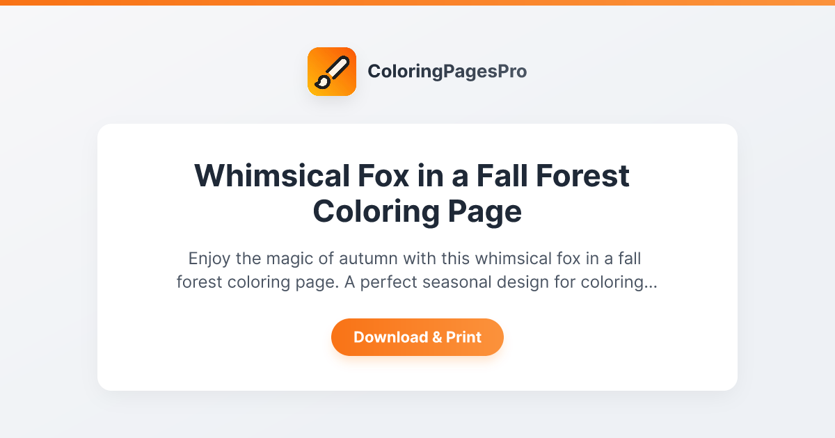 Whimsical Fox in a Fall Forest Coloring Page - Free Printable